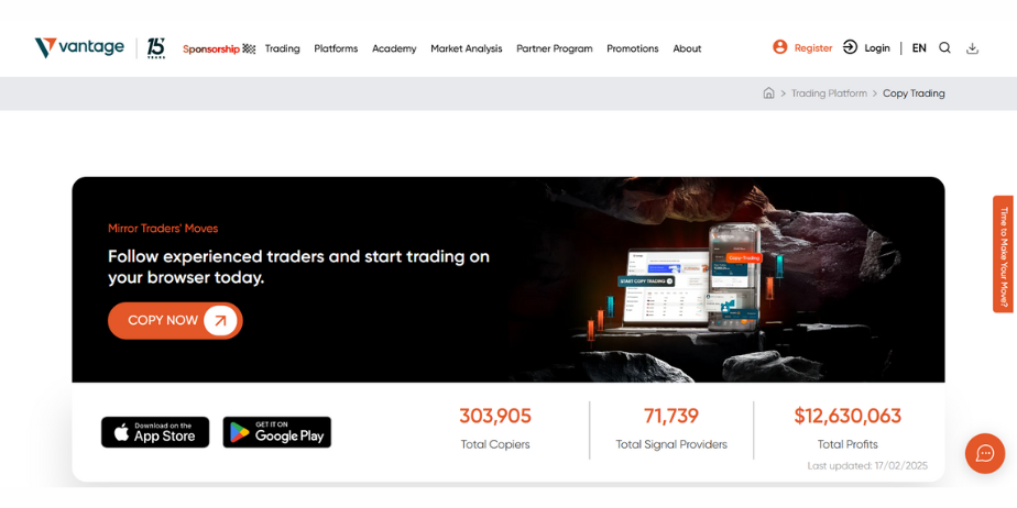 Vantage Markets Copy Trading Review